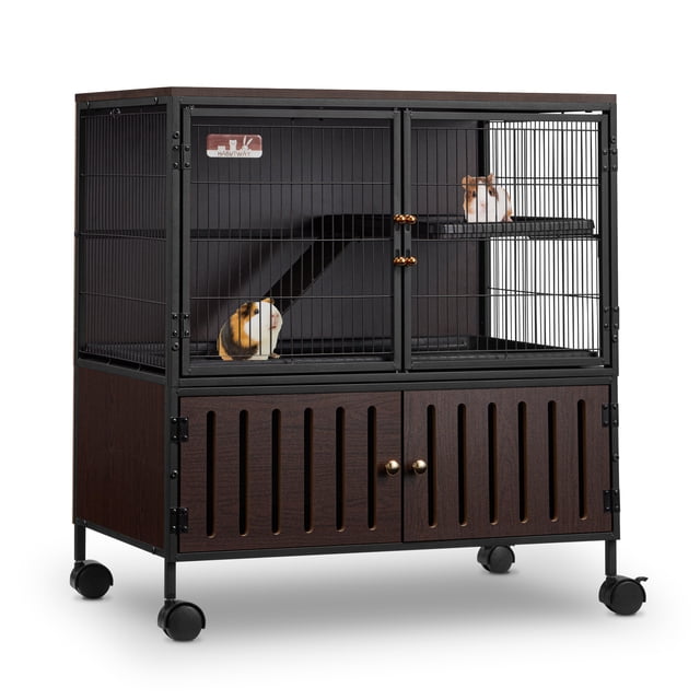 HABUTWAY 33''H Metal Large Ferret Cage, Rolling Chinchilla Cage ...