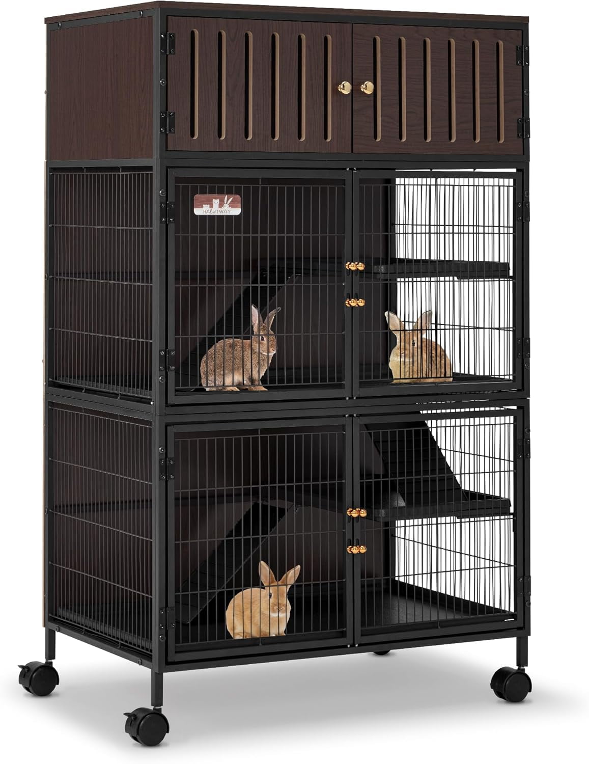 HABUTWAY 50''H Metal Large Ferret Cage, Rolling Chinchilla Cage with ...