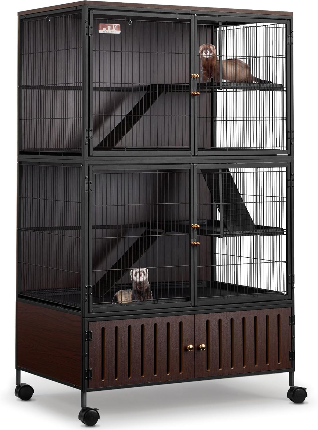 HABUTWAY 60''H Metal Large Ferret Cage, Rolling Chinchilla Cage with ...
