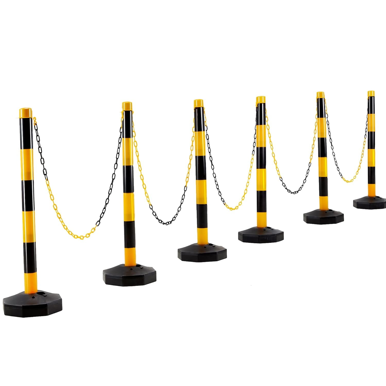 HABUTWAY 6Pcs Traffic Delineator Post Cone with 5.5FT Chain, Chain ...