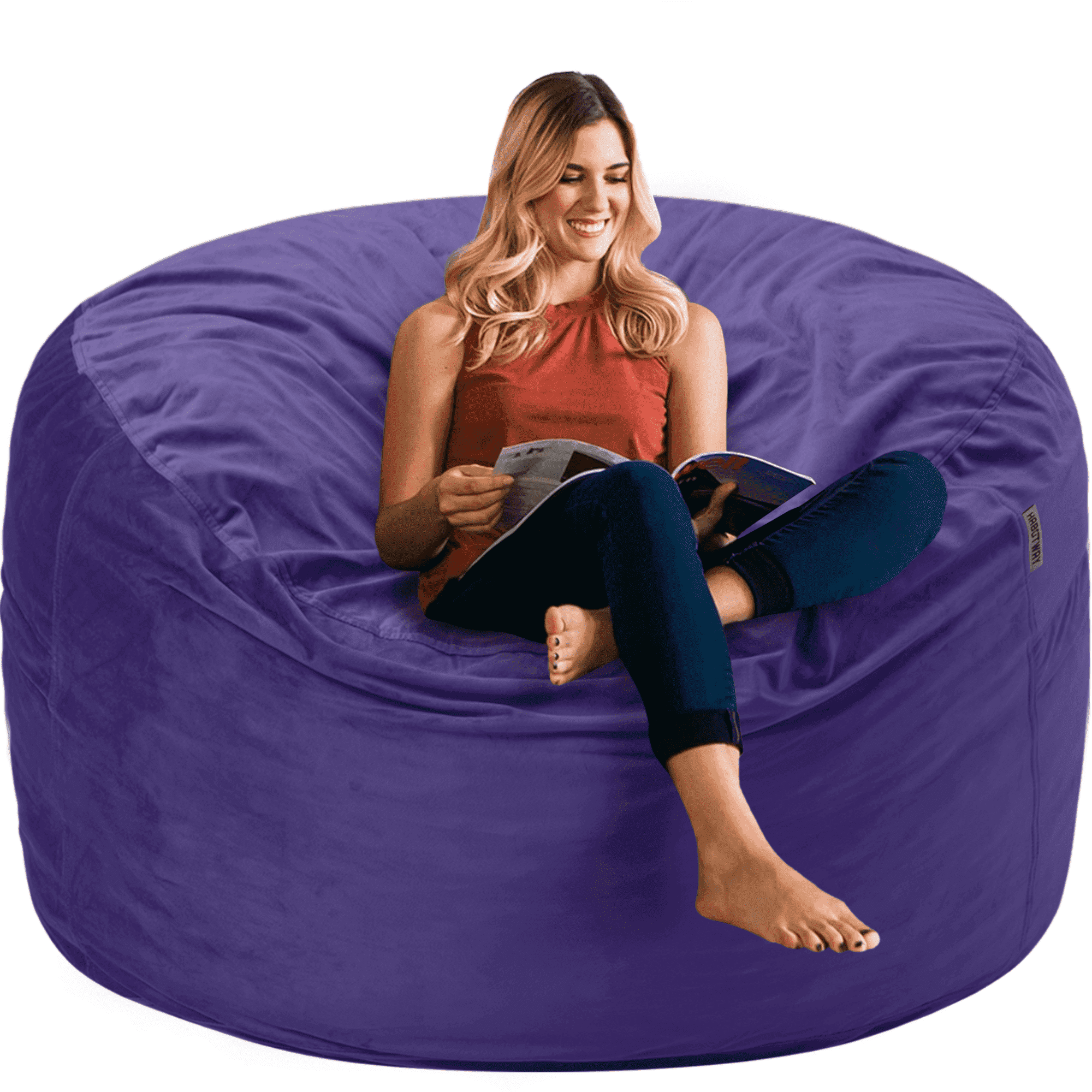 HABUTWAY Bean Bag Chair 3Ft Luxurious Velvet Ultra Soft Fur with High ...