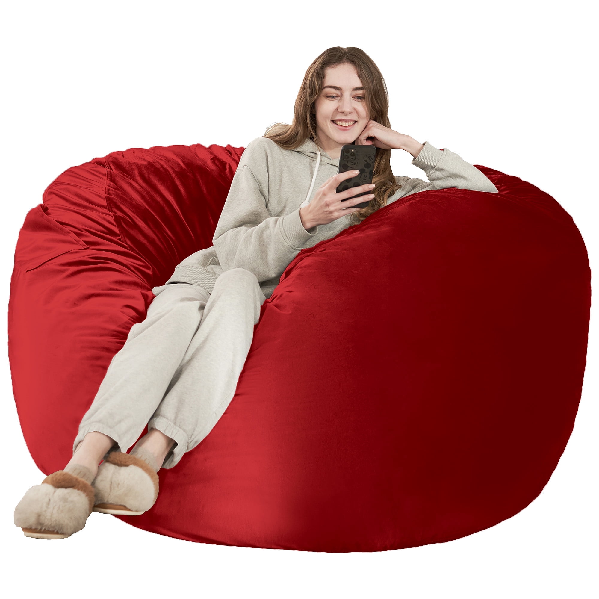 HABUTWAY Bean Bag Chair: Giant 5' Memory Foam Furniture Bean Bag Chair ...