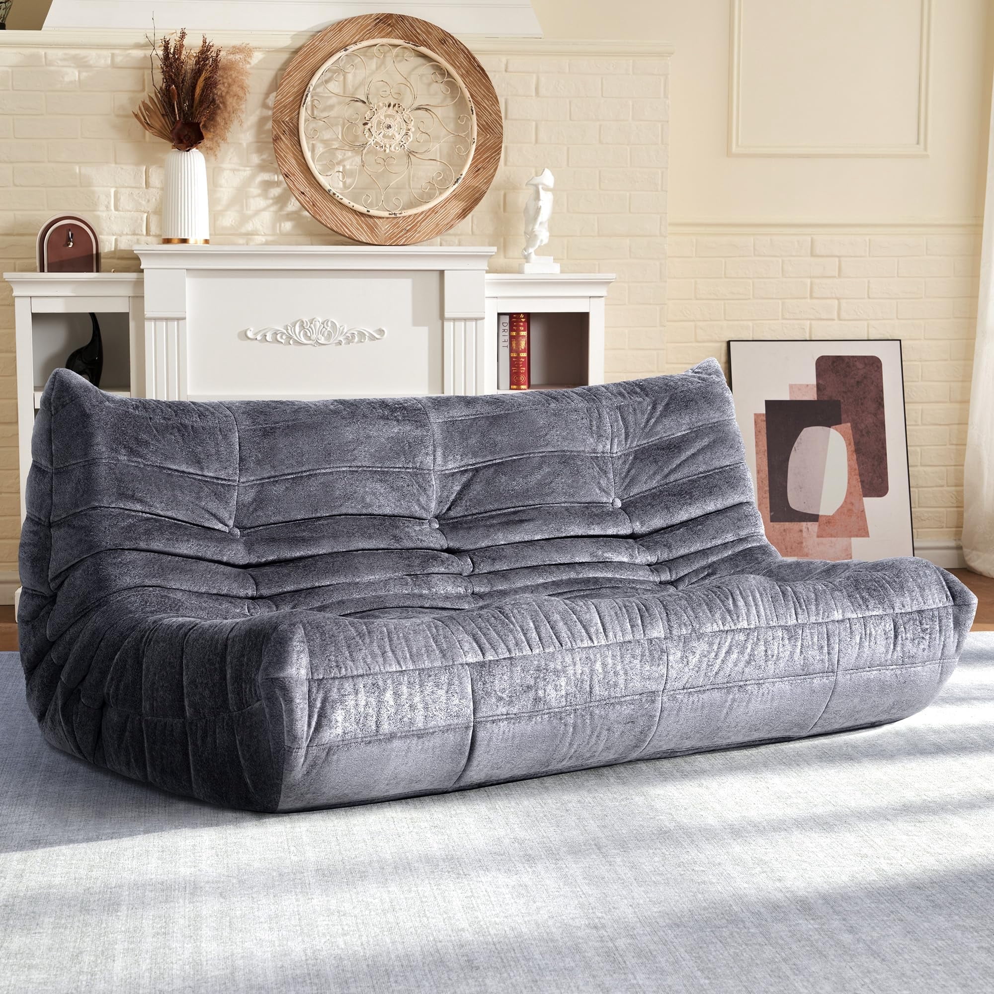 Congermom Bean Bag Chair, Giant Bean Bag Chairs for Adults, 3 Seater ...