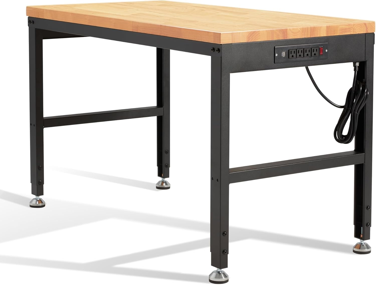 HABUTWAY Height Adjustable Workbench 48"x 24" 2000 Lbs Capacity Oak ...