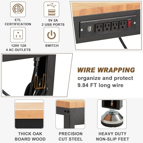 HABUTWAY Height Adjustable Workbench 48"x 24" 2000 Lbs Capacity Oak ...