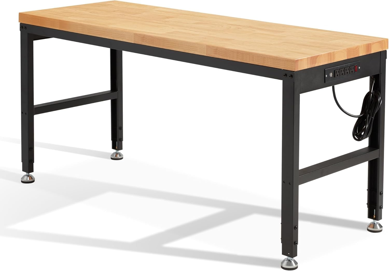 HABUTWAY Height Adjustable Workbench 60" 2000 Lbs Capacity Solid Wood ...