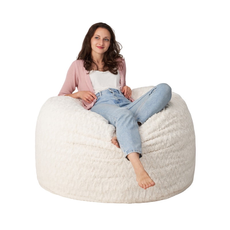 HABUTWAY Large Bean Bag Chair, Memory Foam Filled Beanbag Seat with ...