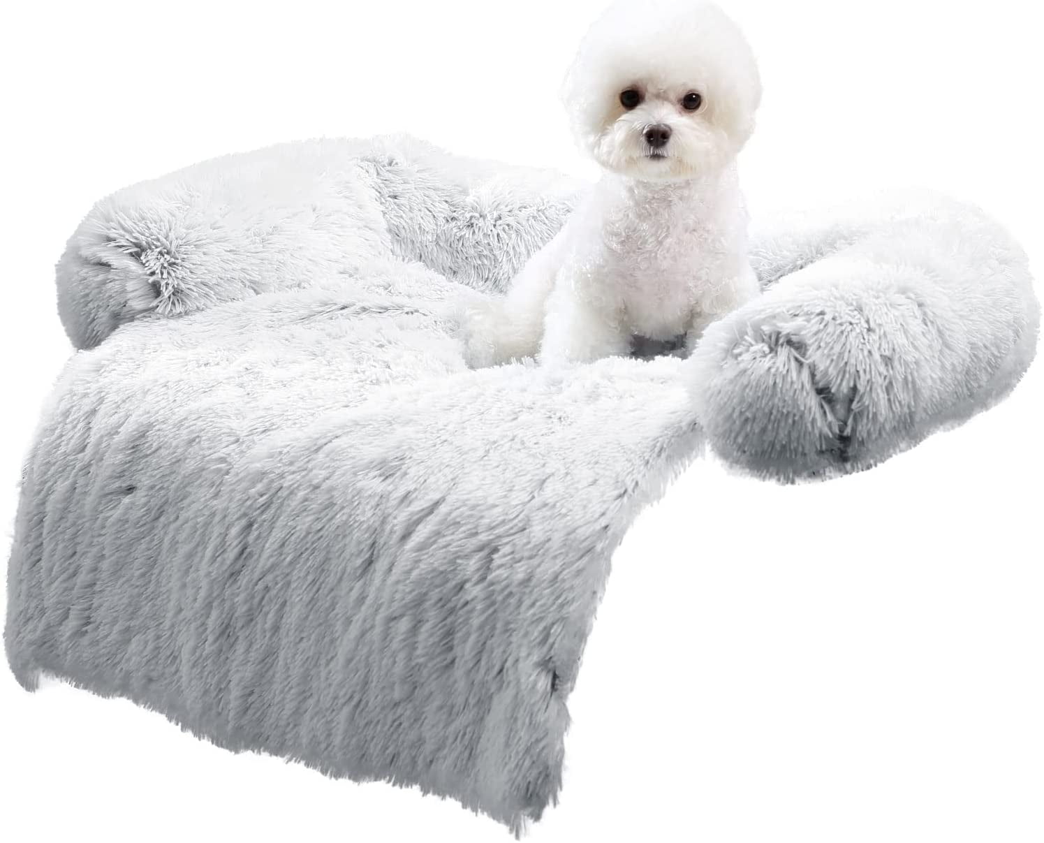 HACHIKITTY Calming Dog Sofa Bed Mat, Washable Plush Couch Cover for Dog ...