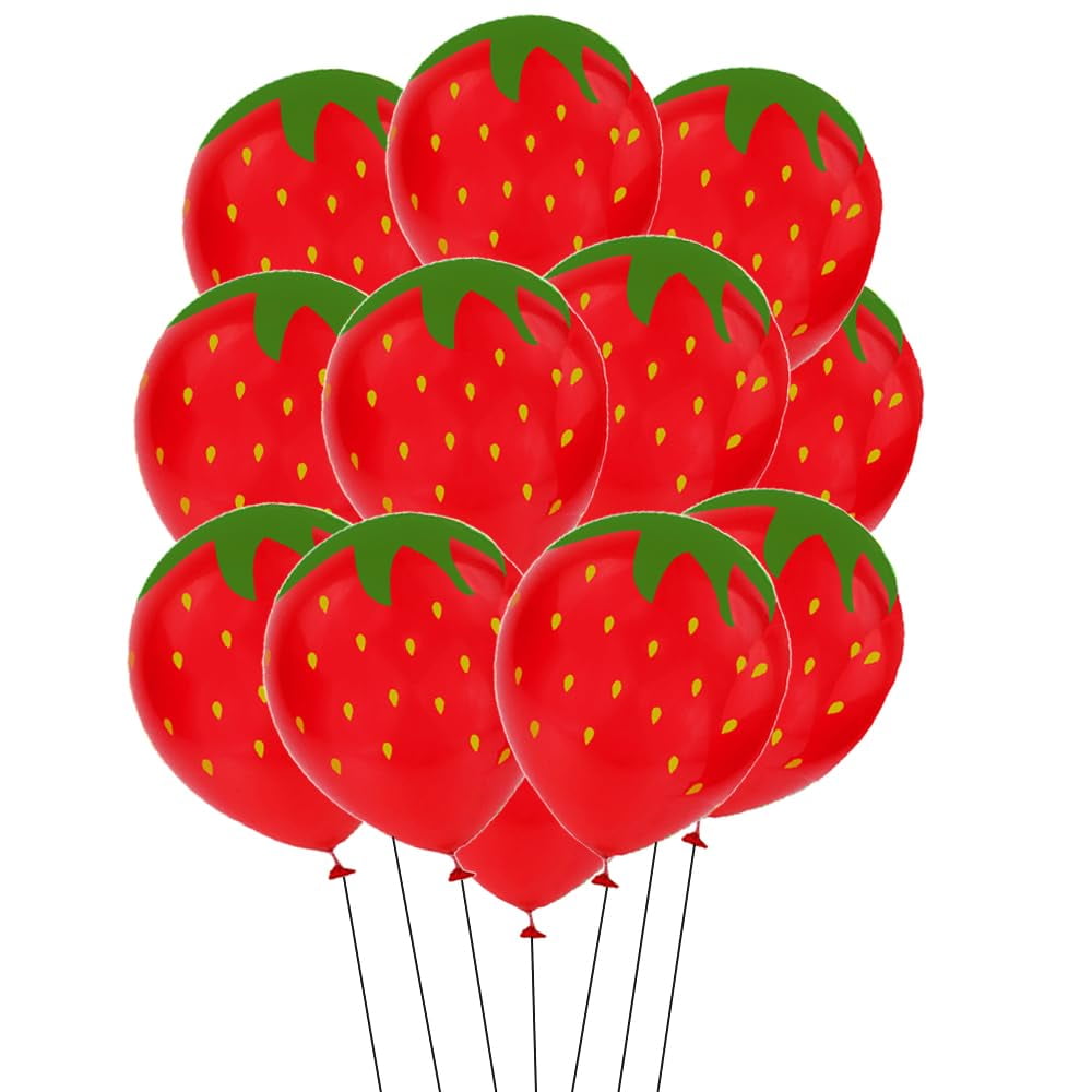 HADCKJA 12Pcs Strawberry Fruit SSF20 Fruit Themed Strawberry Latex ...