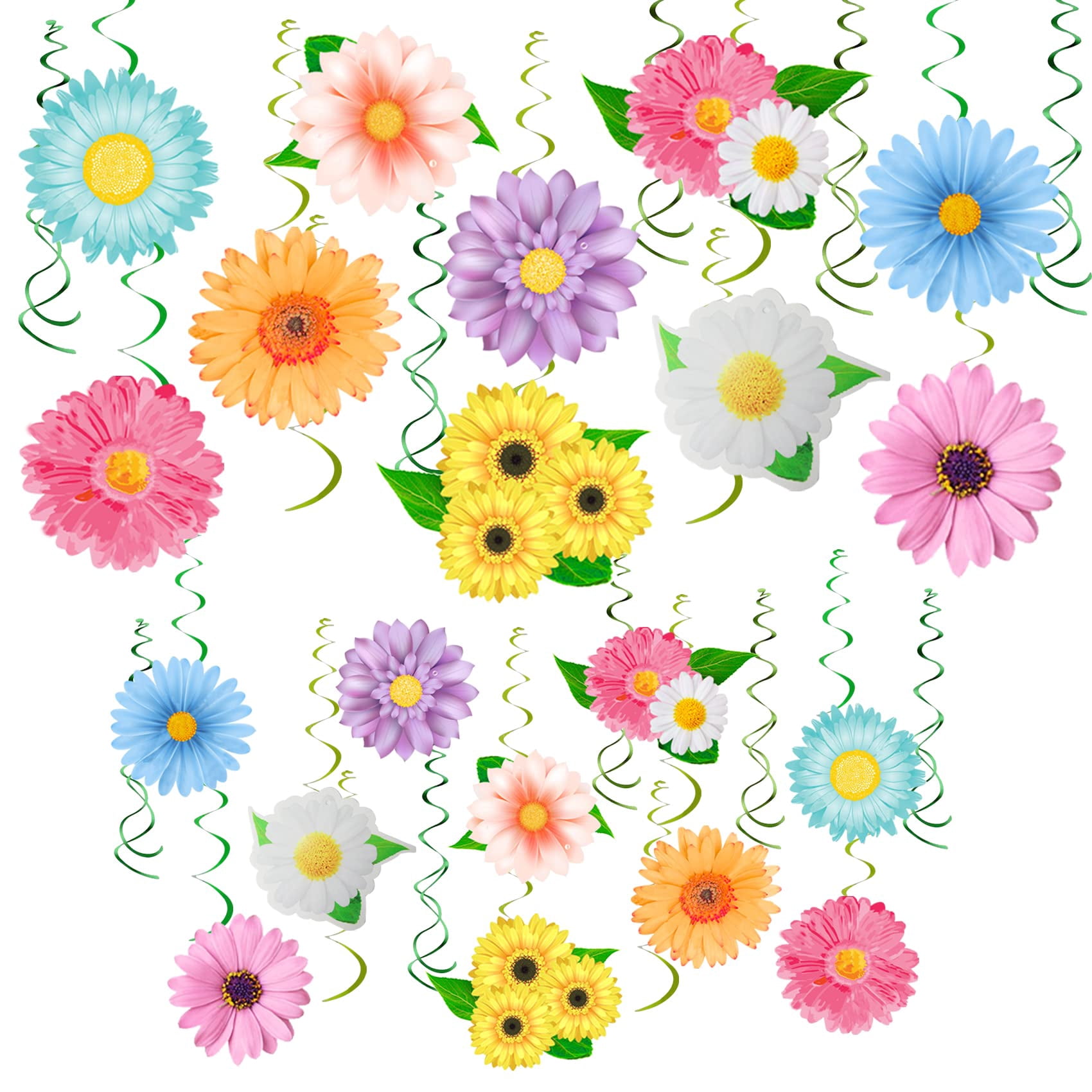 HADDIY Spring Flower Birthday Party Decorations,30 Set Summer Party ...