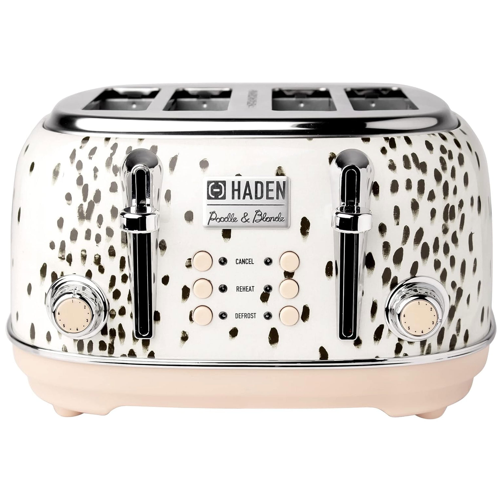 HADEN Retro Margate Poodle & Blonde 4-Slice Wide Slot Toaster, Spotted ...