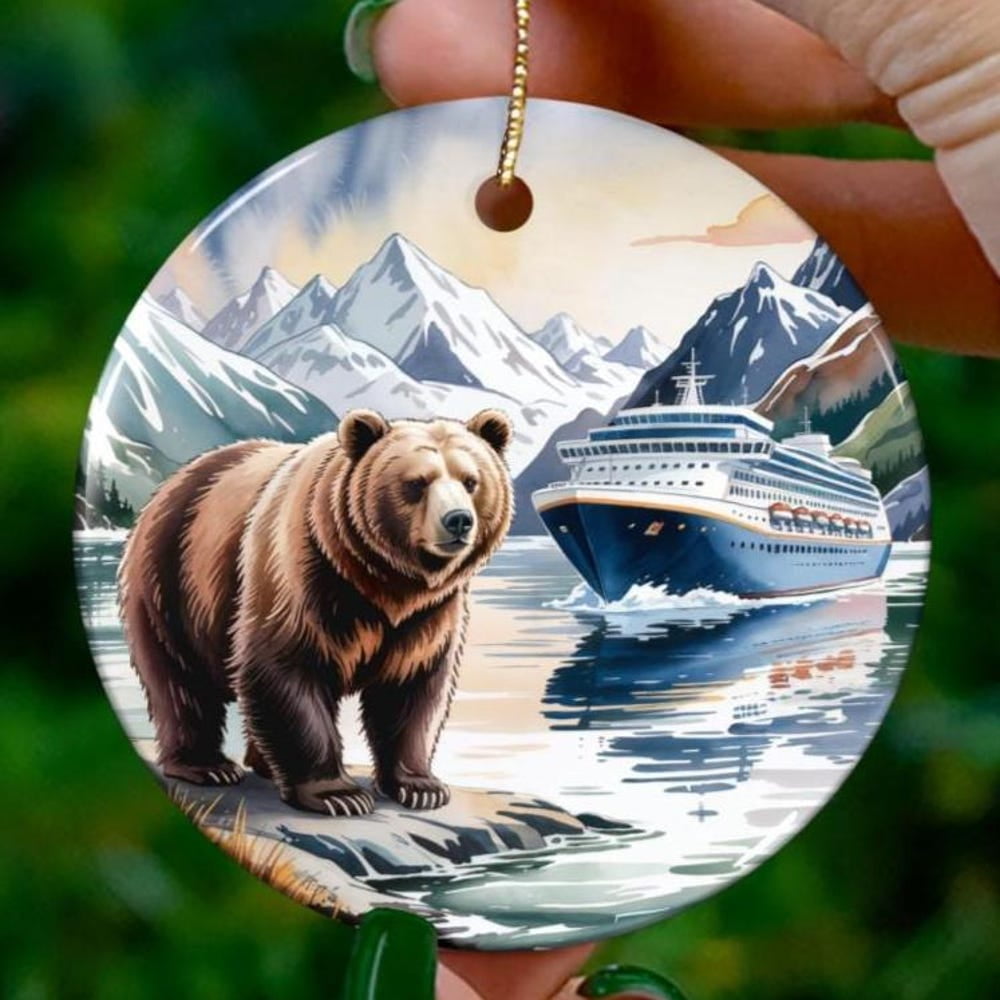HADO Alaska Brown Bear Cruise Ship Ornament Ceramic Rustic Cabin ...