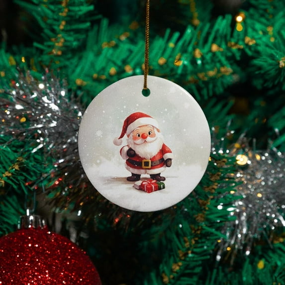 HADO Ceramic San.Ta Ornament: Festive Chris.Tmas Tree Decor 2D FLAT ...