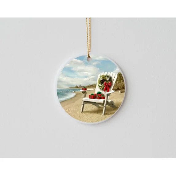 HADO Chris.Tmas Beach Chair Round Ceramic Chris.Tmas Ornament 2D FLAT ...