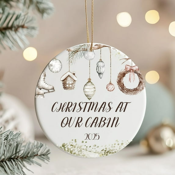 HADO Chris.Tmas At Our Cabin Ornament 2025, Rustic Festive Cabin ...