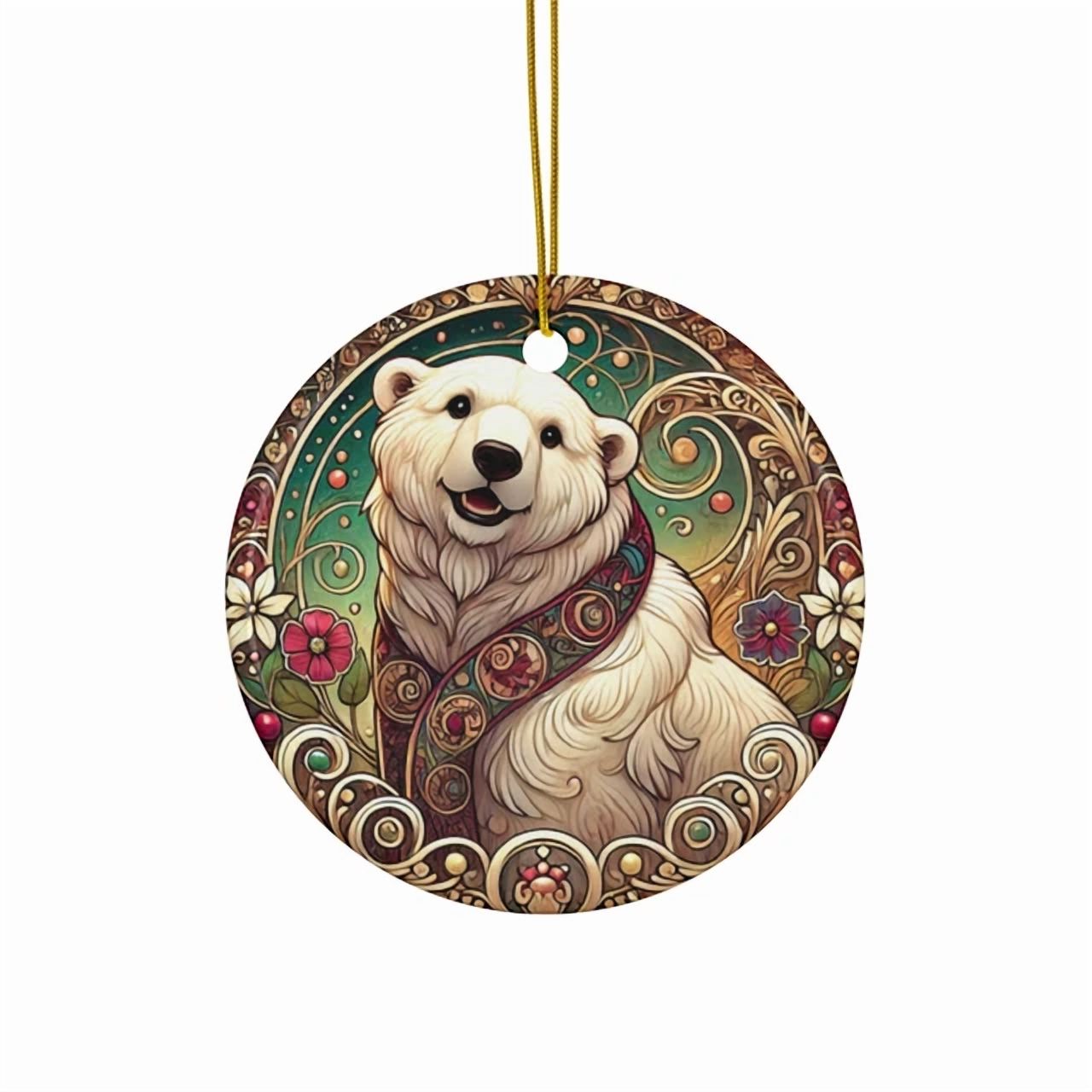 HADO Majestic Polar Bear Ornament Victorian Winter Wonderland Decor 2D ...