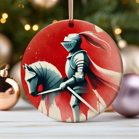 HADO Medieval Knight On Horse Ornament Crusader Chris.Tmas Decoration Gift History Buff Gothic ...