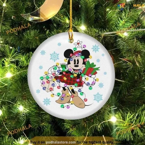 HADO Minnie Mouse Chris.Tmas Ornament, Disney Ceramic Ornament 2D FLAT ...