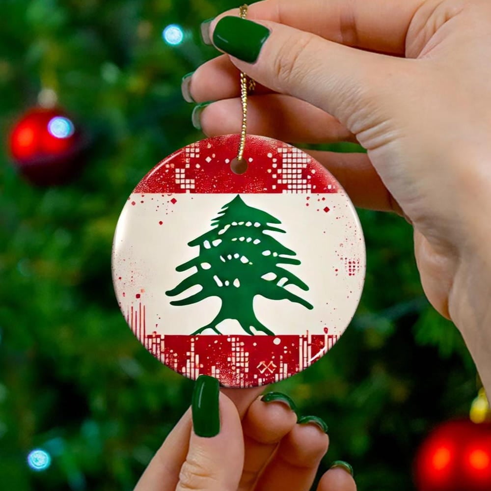 HADO Proudly Lebanese Ornament Cedar Tree Gift Lebanese Family Festive ...