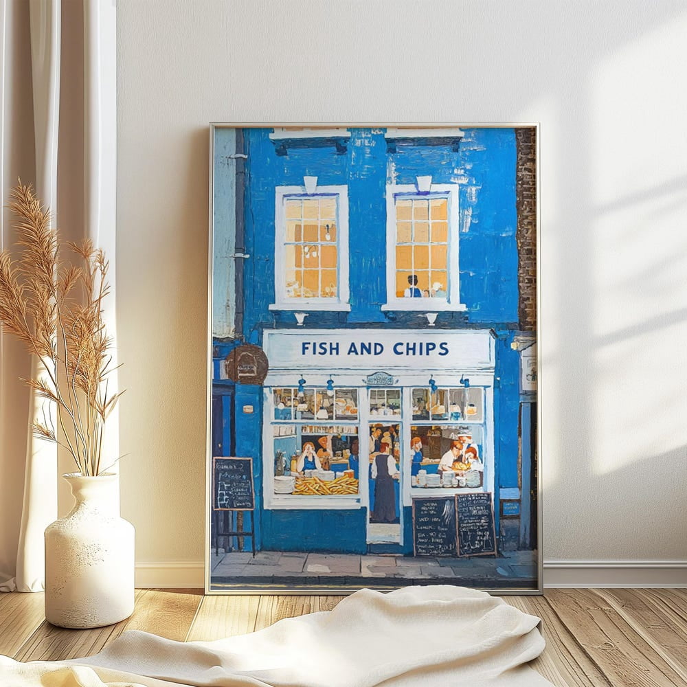 HADOPRINT British Seaside Poster, Fish And Chips, Chip Shop, Seafood ...