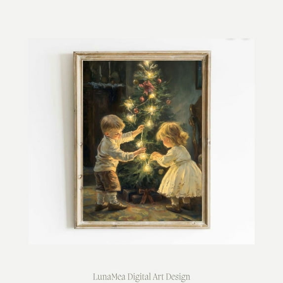 HADOPRINT Children Decorating Chris.Tmas Tree Wall Art, Vintage Chris ...