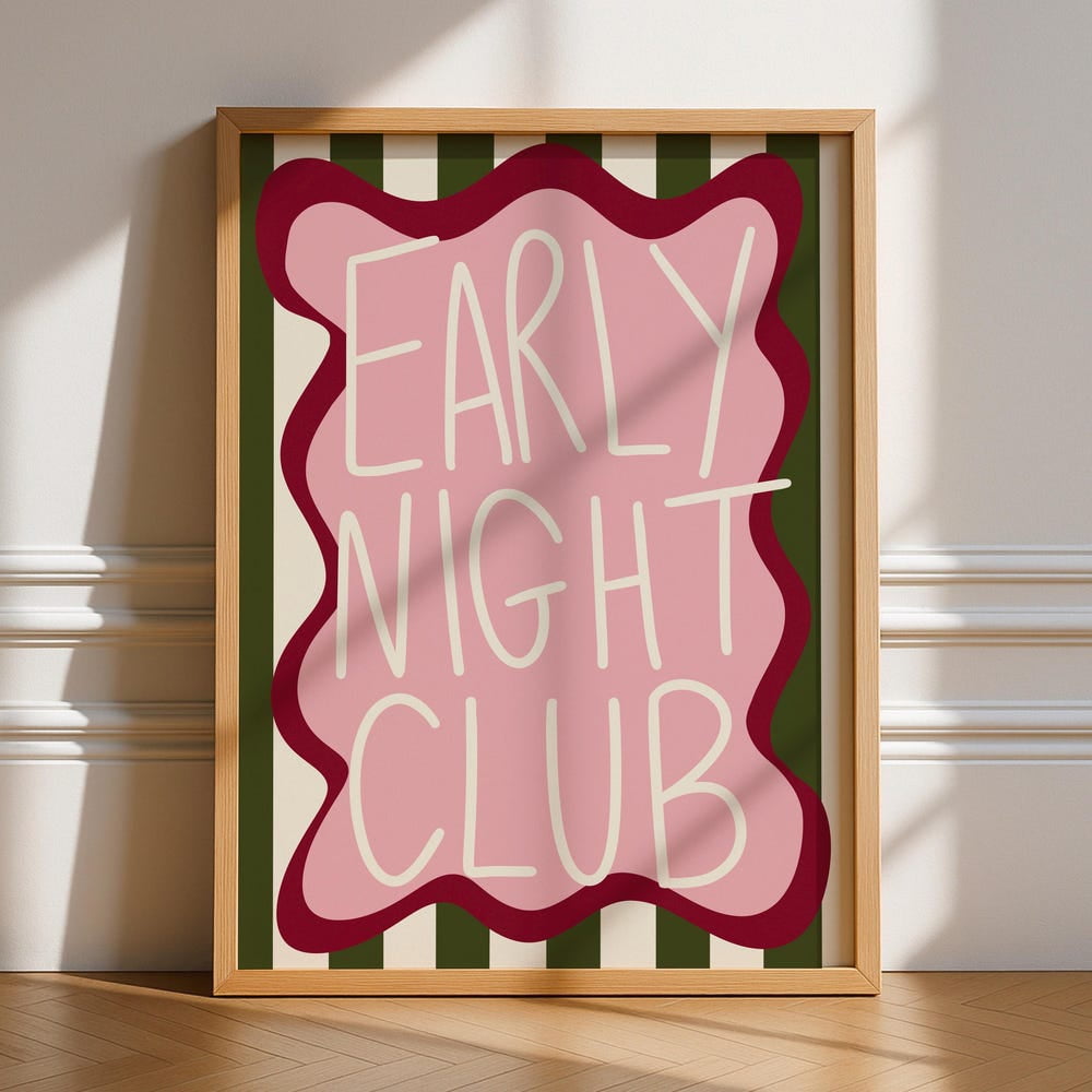 HADOPRINT Early Night Club Print, Art, Bold Kitchen Posters, Trendy ...