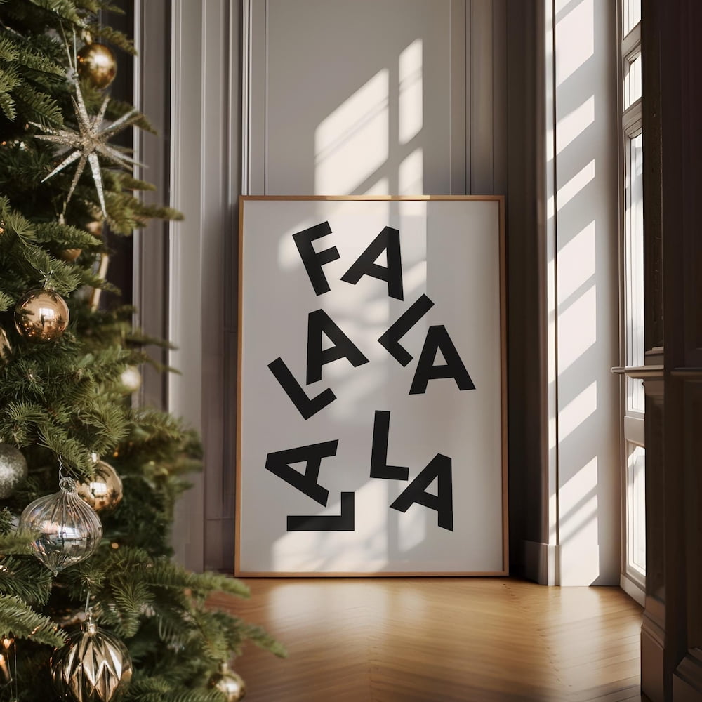 HADOPRINT Fa La La Noel Typography Print UNFRAMED PAPER POSTER, Home ...