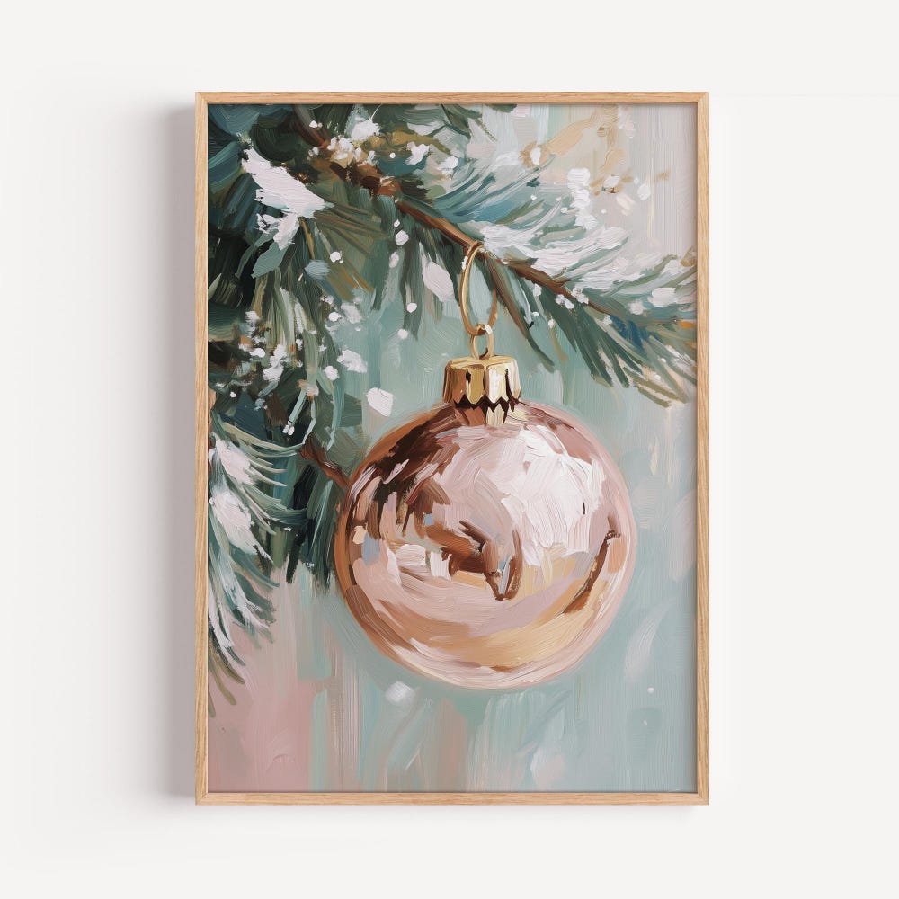 HADOPRINT Gold Chris.Tmas Ornament Still Life, Elegant Festive Bauble ...