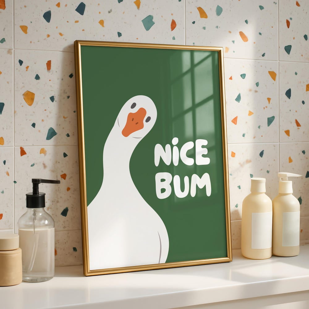 HADOPRINT Nice Bum Goose Print, Funny Bathroom Wall Art, Cute Goose ...