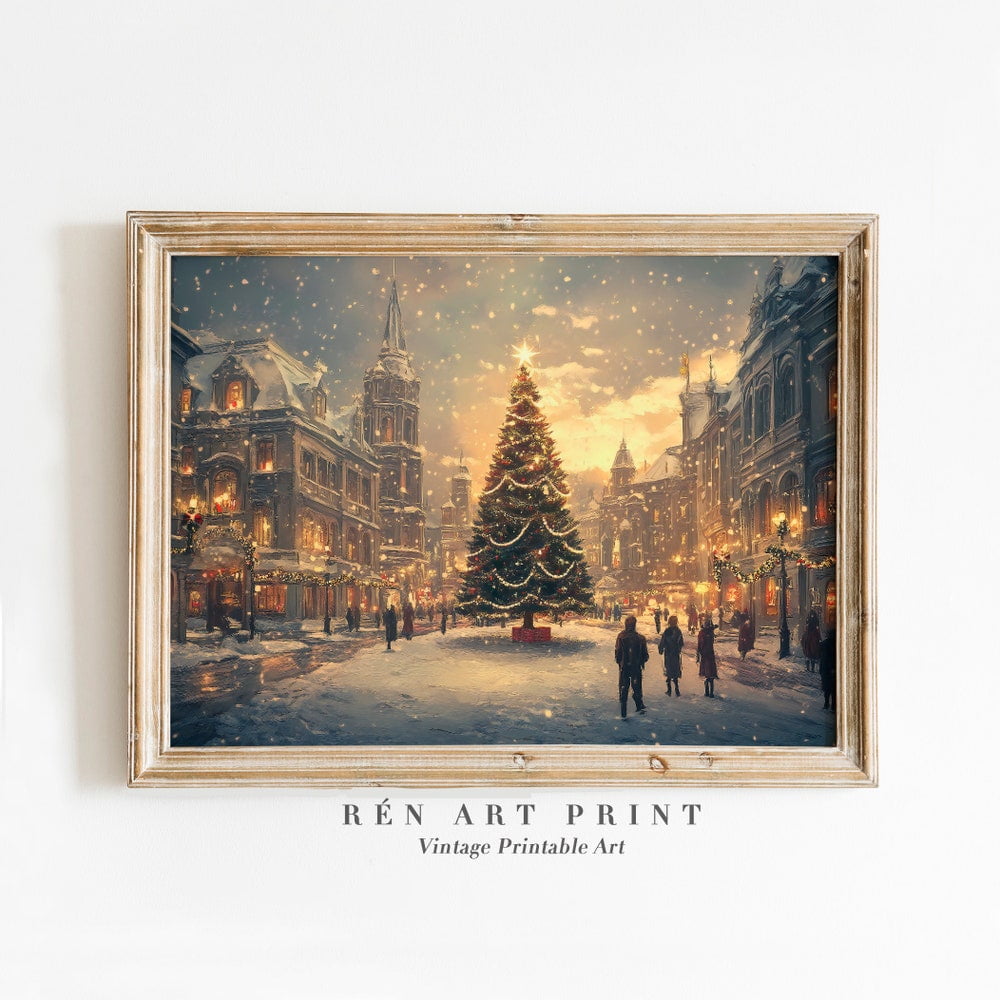 HADOPRINT Noel Print Art, Winter Cityscape Print, Noel Tree Wall Art ...