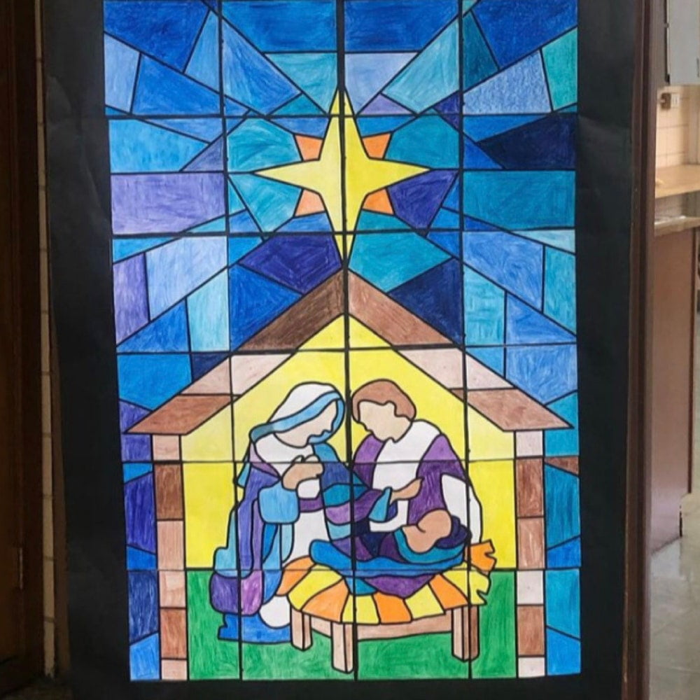 HADOPRINT Print "Stained Glass" Nativity Scene Collaborative Coloring ...
