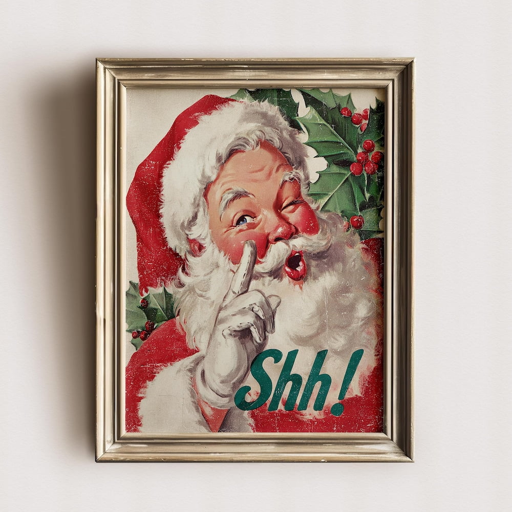 HADOPRINT Retro San.Ta Poster Vintage Father Chris.Tmas Print Fun Merry ...