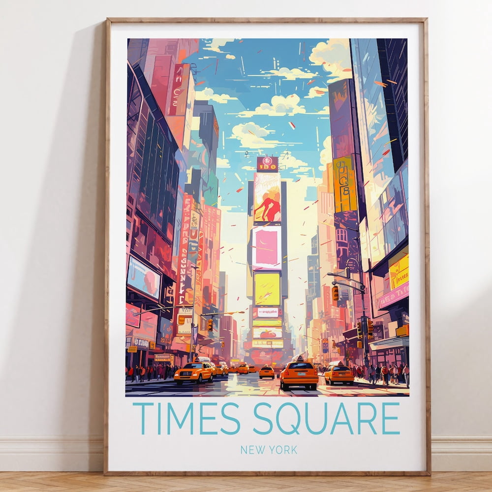 HADOPRINT Times Square New York Travel Poster, New York City Poster ...