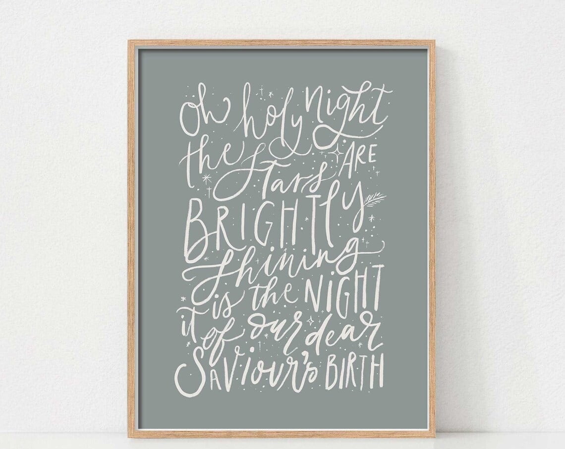 HADOPRINT UNFRAMED PAPER POSTER Art Print, Oh Holy Night Print, Winter ...