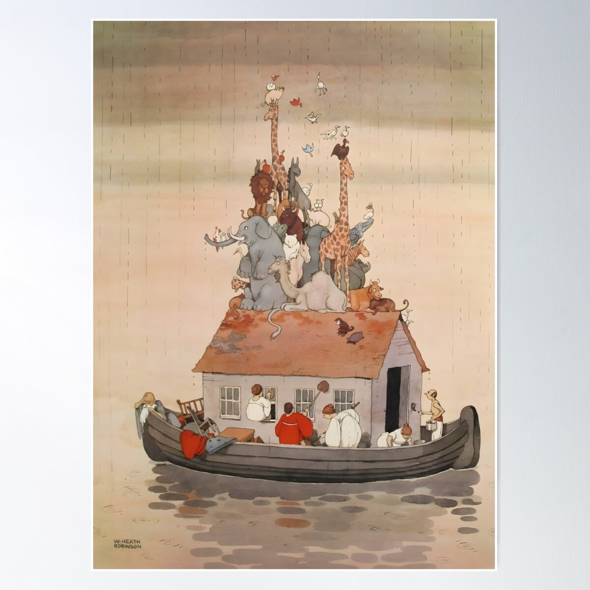 HADOPRINT UNFRAMED PAPER POSTER Noah’S Arc - Heath Robinson - Poster ...
