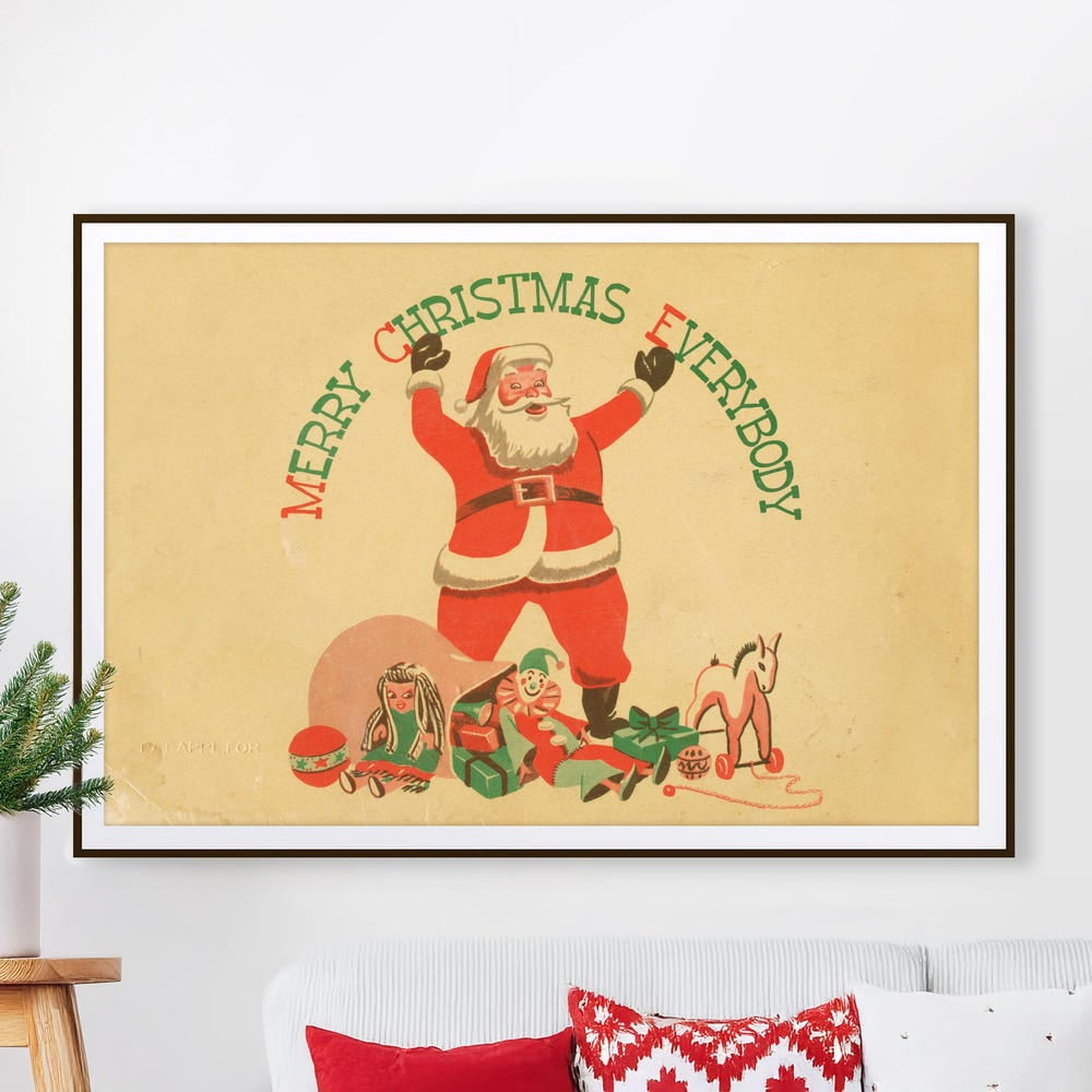 HADOPRINT Vintage 1949 San.Ta Chris.Tmas Poster UNFRAMED PAPER POSTER ...