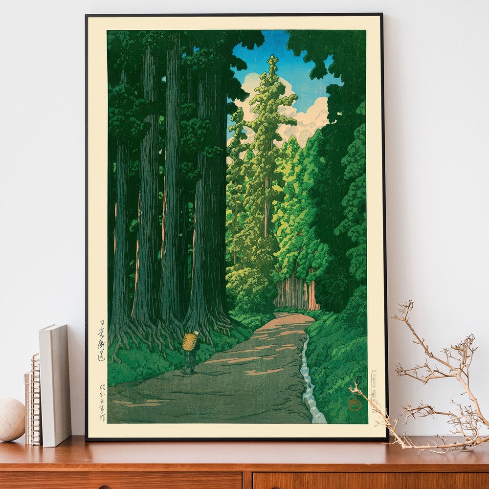 HADOPRINT Vintage Japanese Forest Poster, Woodblock Art, Road To Nikko ...