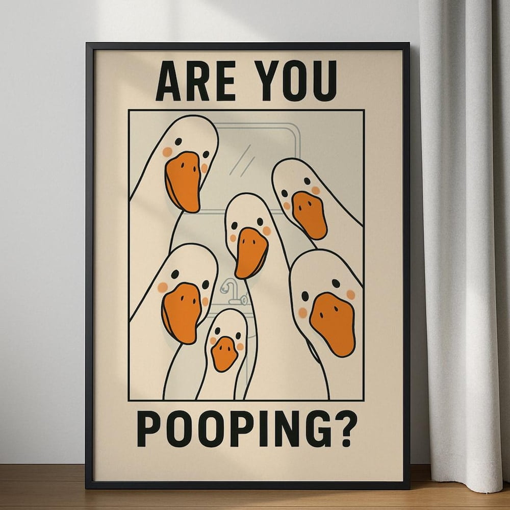 HADOPRINT Are You Pooping Poster, Funny Toilet Poster, Trendy Print ...