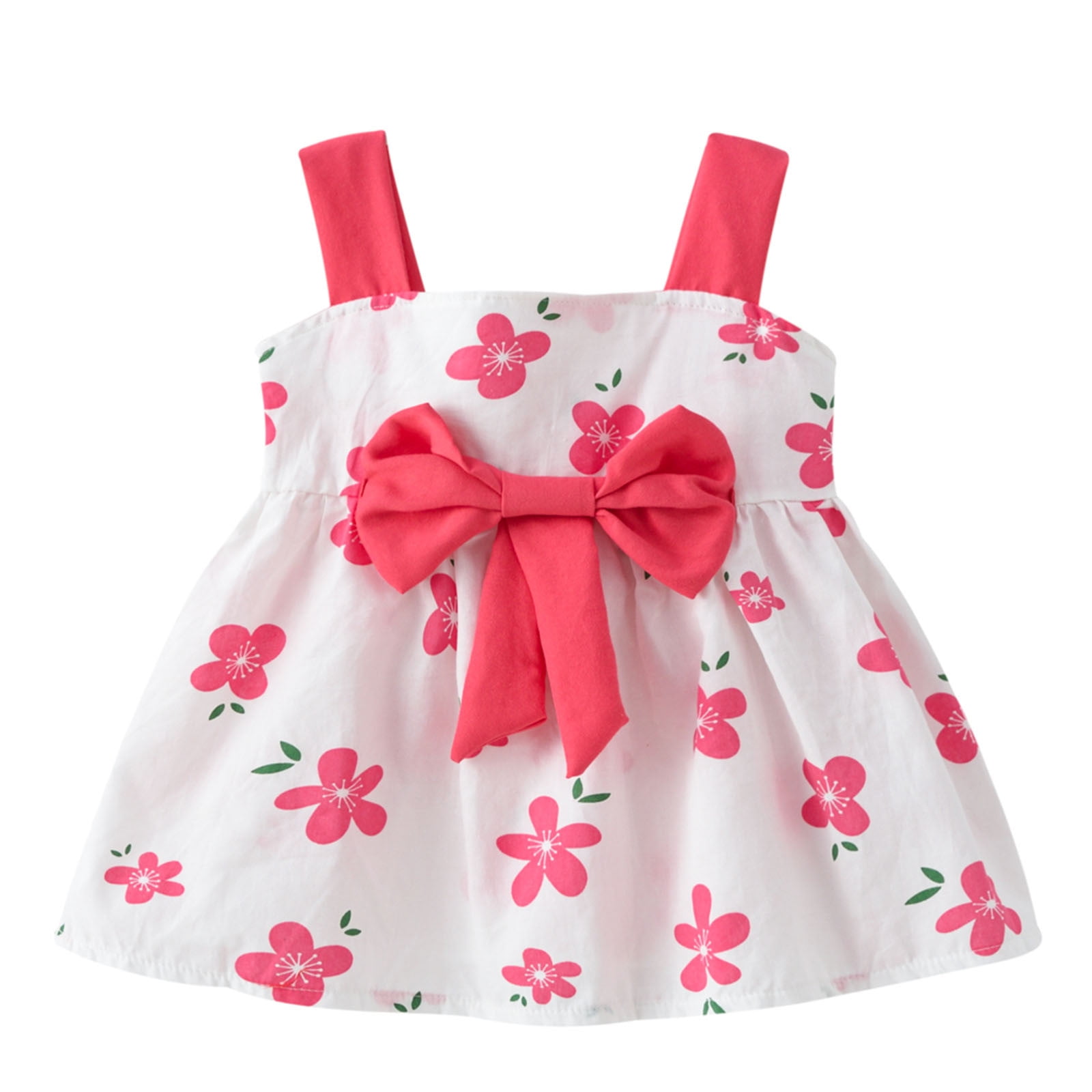 Avrntaa Baby Girl Sleeveless Flower Summer Dress - Hawaiian Beach Party Dresses with Straw Hat 1 ...