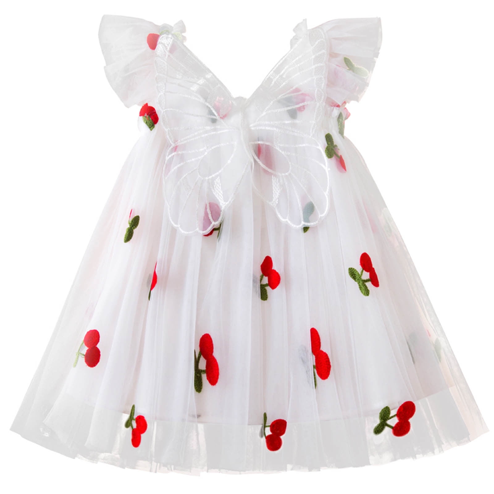 HADST Baby Girl Tulle Dress with Polka Dot - Toddler Ruffle Mesh Sleeve ...