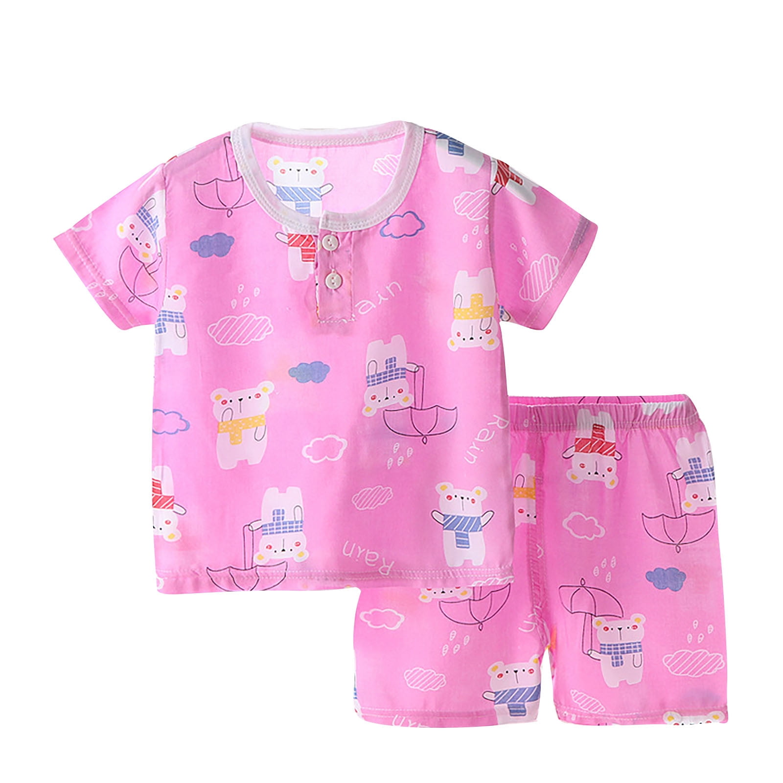 HADST Little Girls Summer Pajamas - Toddler Baby Girl Shorts Sets Fruit ...