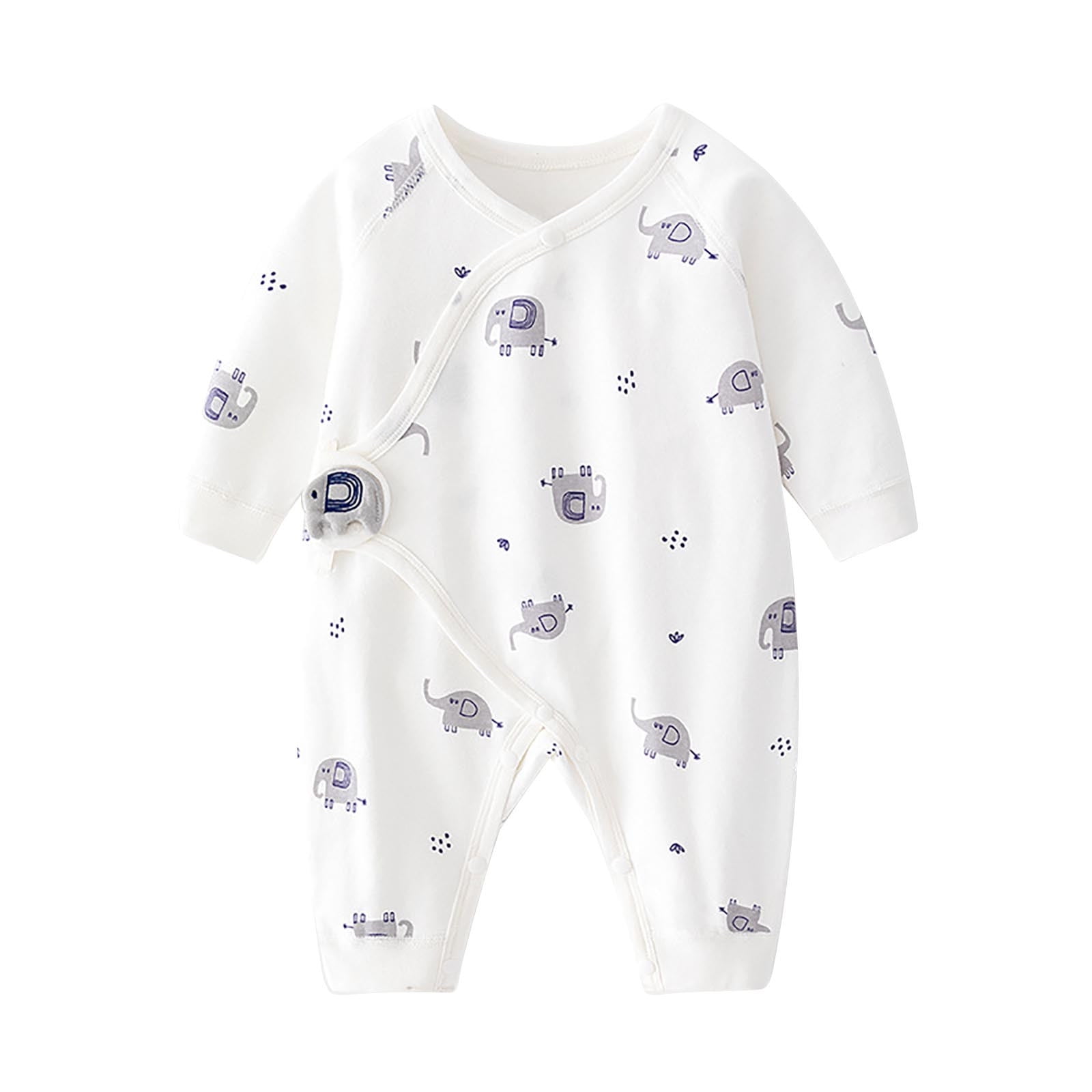HADST Newborn Baby Boy Girl Romper - Infant Long sleeve Footless ...