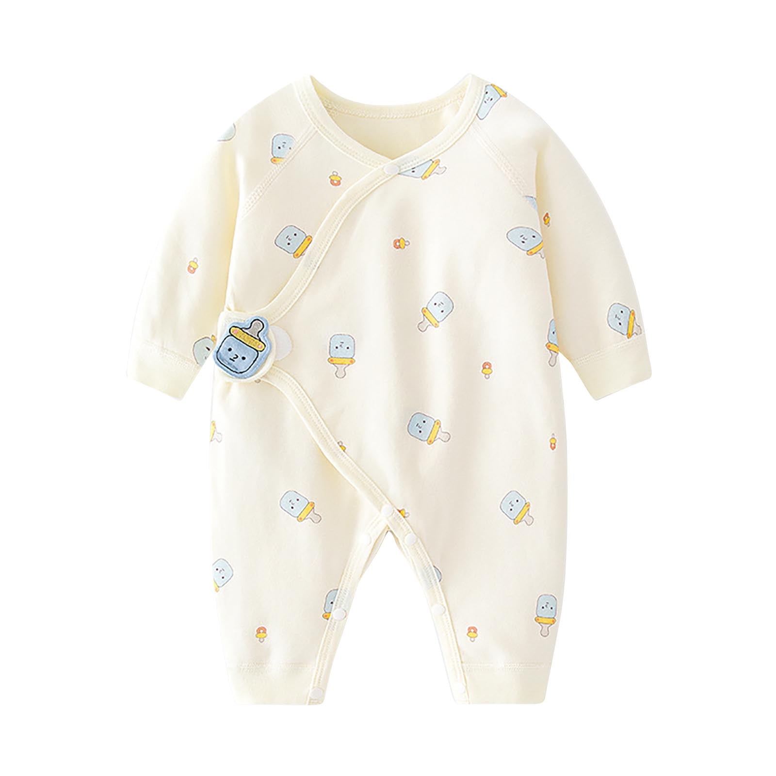 HADST Newborn Baby Boy Girl Romper - Infant Long sleeve Footless ...
