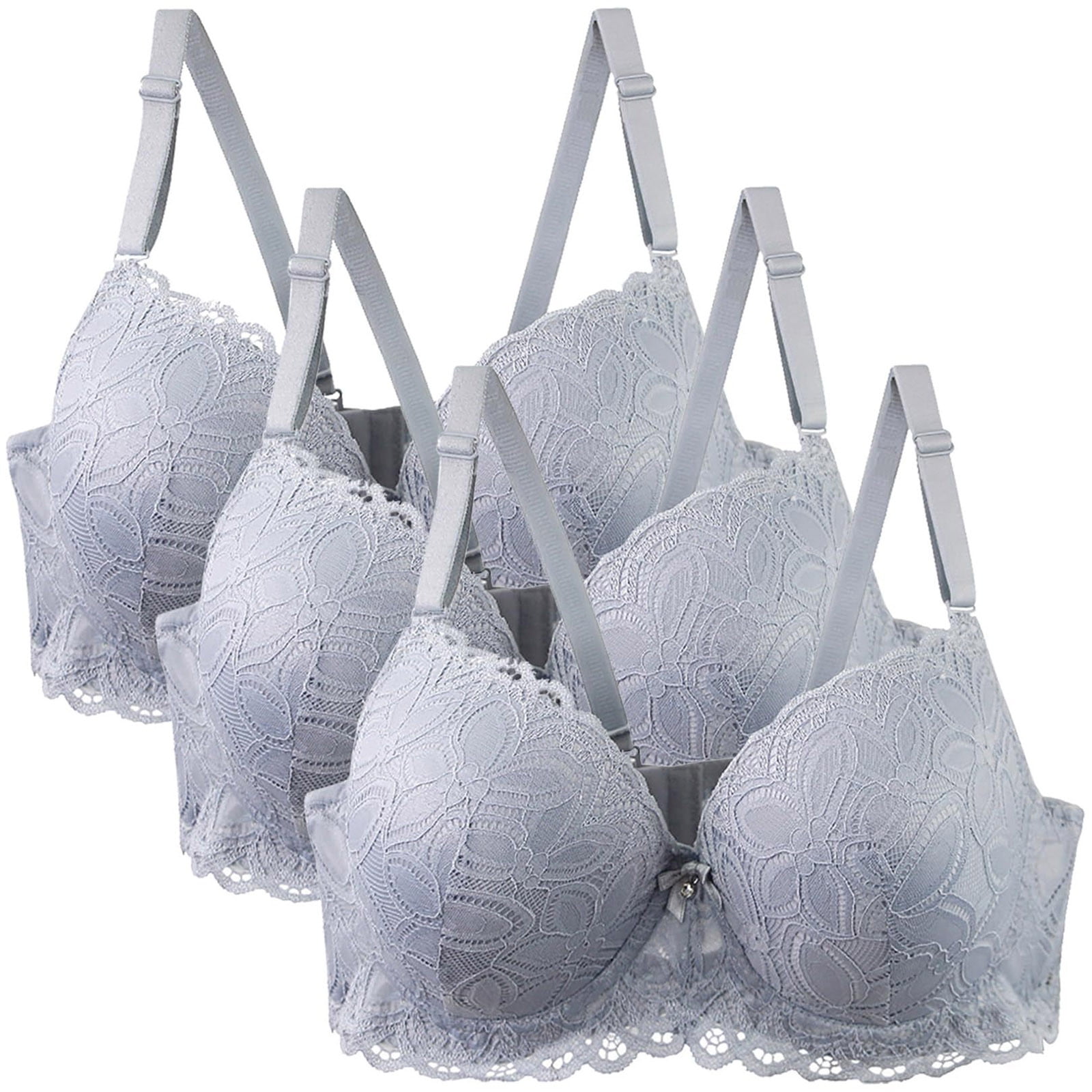 HADST Plus Size Women's Push-Up T-Shirt Bra 3-Pack Breathable 4-Way ...