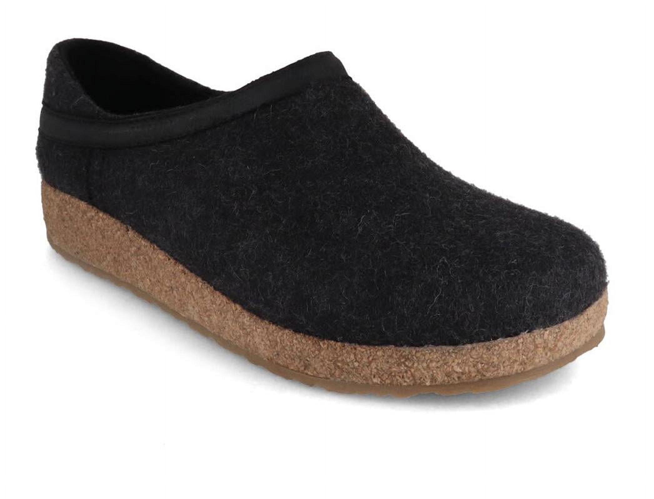 Haflinger Clog, Grizzly Buffalo Felt, Graphite Color, Rubber Sole ...