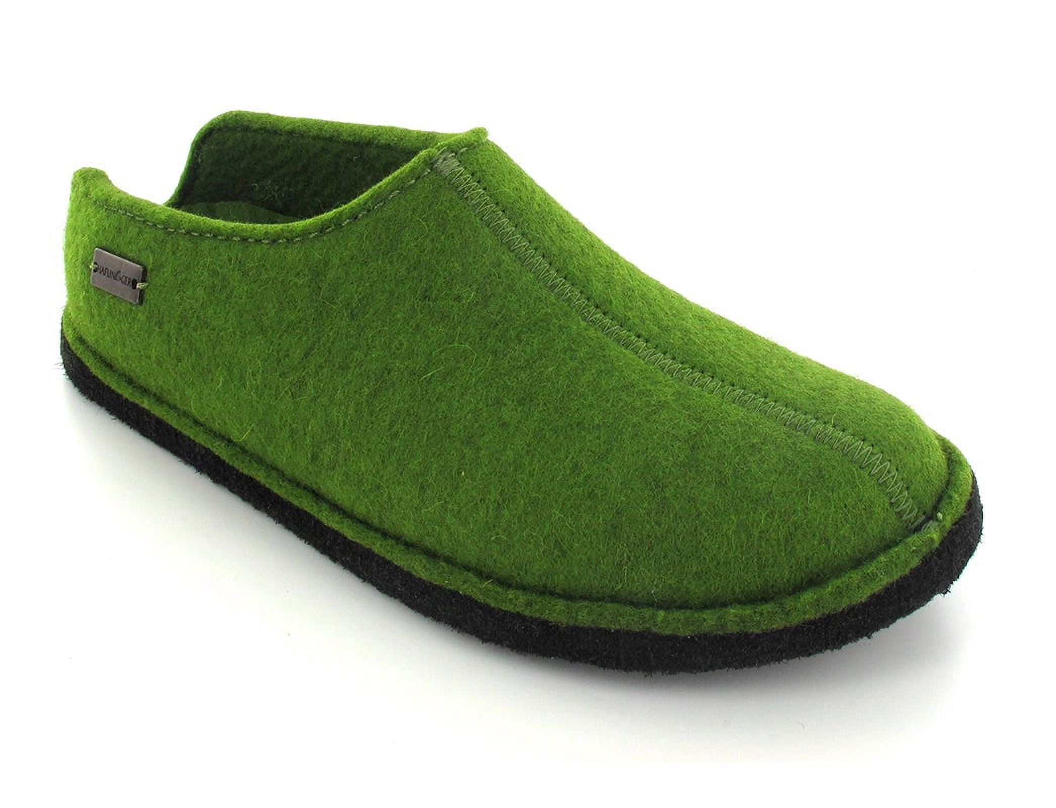 Haflinger Slippers with Arch Support, Wool Felt, Grass Green ...