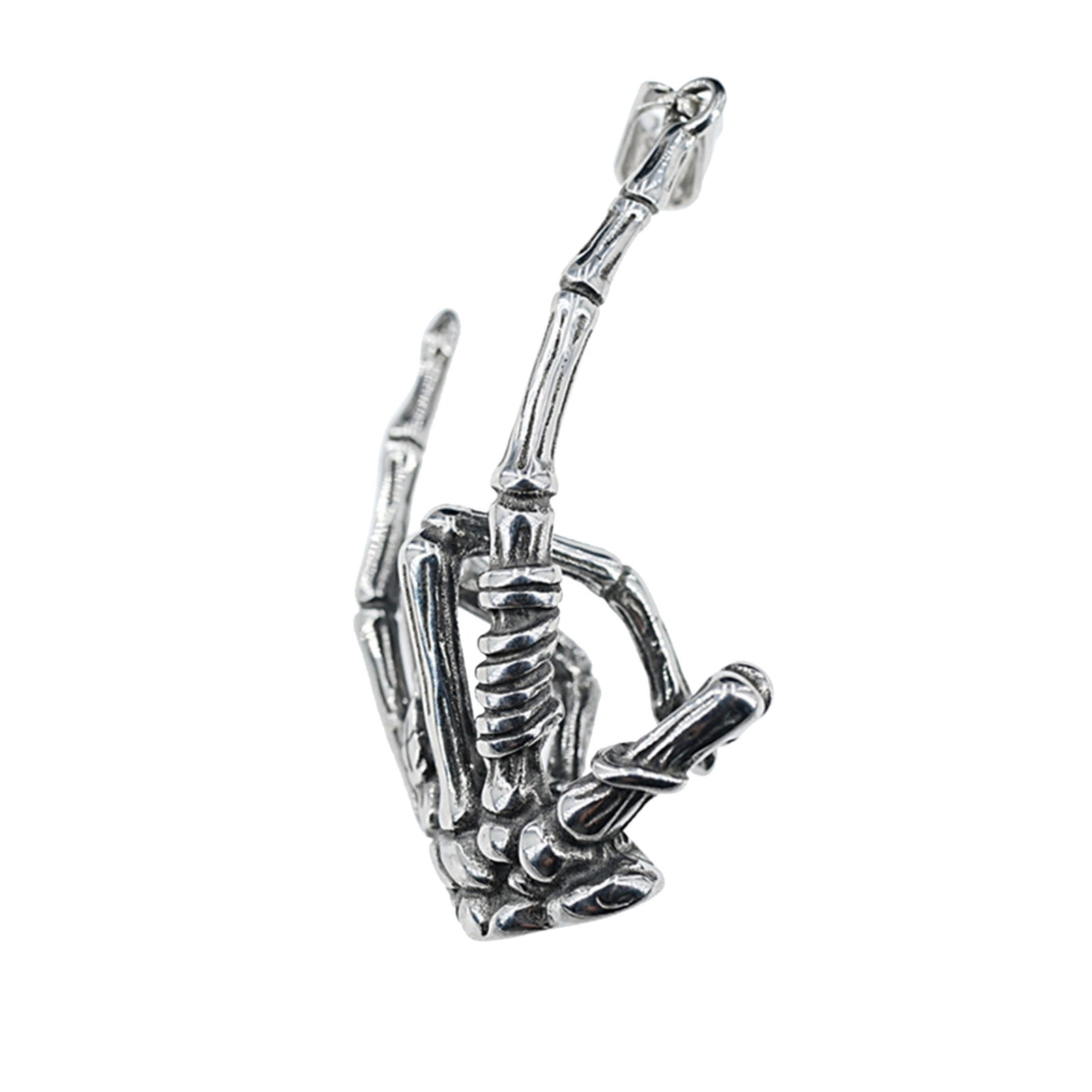HAFNFUE Human Skeleton Hand Middle Finger Pointing Pendant Necklace ...