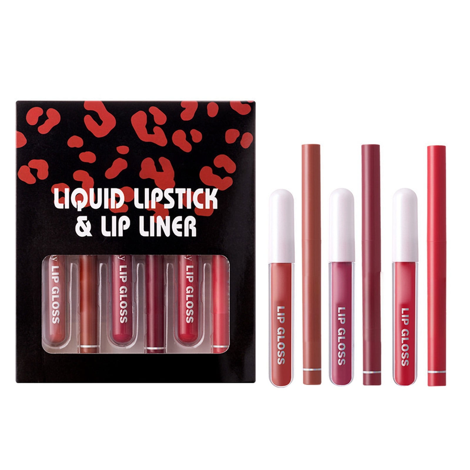 HAGBCD Lip Tints Lip Makeup Combo Set Velvet Water Lip Glaze Line Lip Pencil Lip Gloss Lip Liner ...
