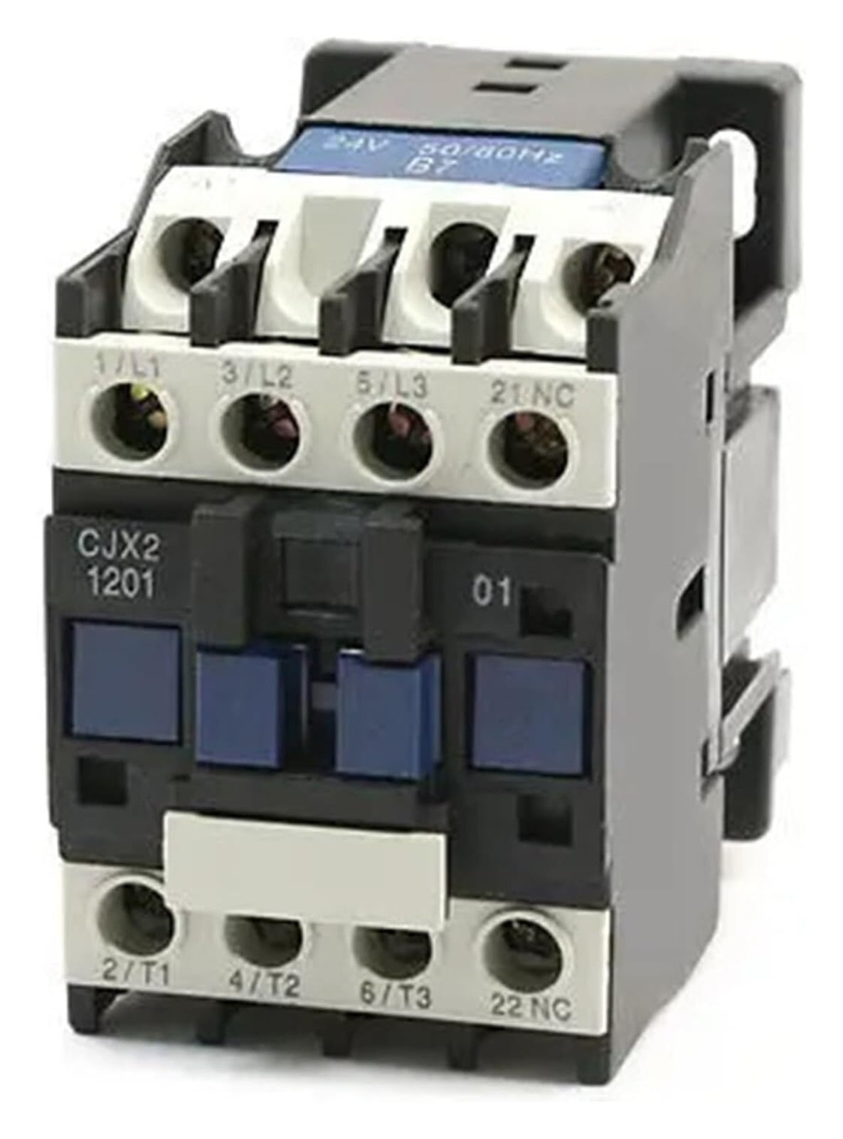 HAGSYCT CJX2-1201 24V Coil Motor Control 3P+1NC DIN Rail Mount AC ...