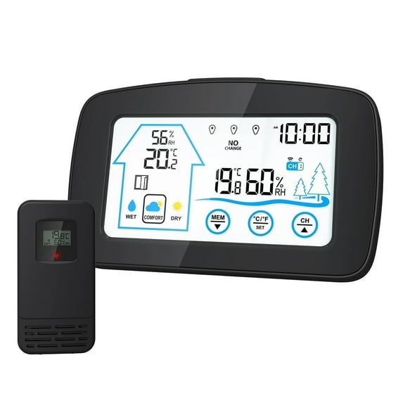 HAGSYCT Digital Weather Station,Backlight Touch Screen Digital Weather ...
